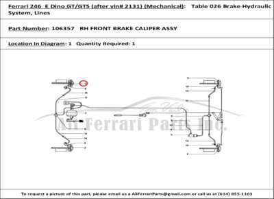 Ferrari Part 106357 RH Front Brake Caliper Assy | eBay
