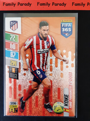 Koke 206 Fans Favourite Card Panini Adrenalyn XL Foot Fifa 365 2022 New ...