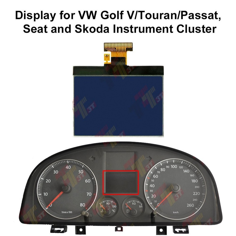 Display for VW Golf V / Touran / Passat / Jetta, Seat, Skoda Instrument ...
