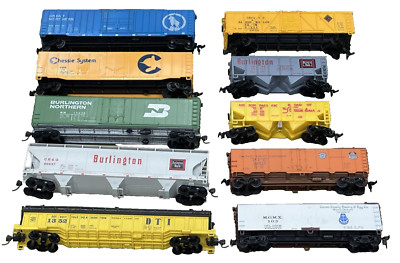 10 COMPLETE HO ROLLING FREIGHT. VARIOUS ROAD NAMES & MANUFACTURERS-FREE ...