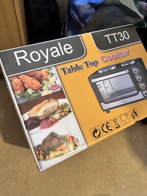 Royale Mini Electric Cooker | 32L Black Table Top Oven with Two Hobs ...