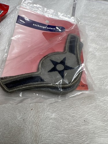 US Air Force BDG ABU PAIR of (2) Airman Chevrons Large E2 Patch NOS NIP ...