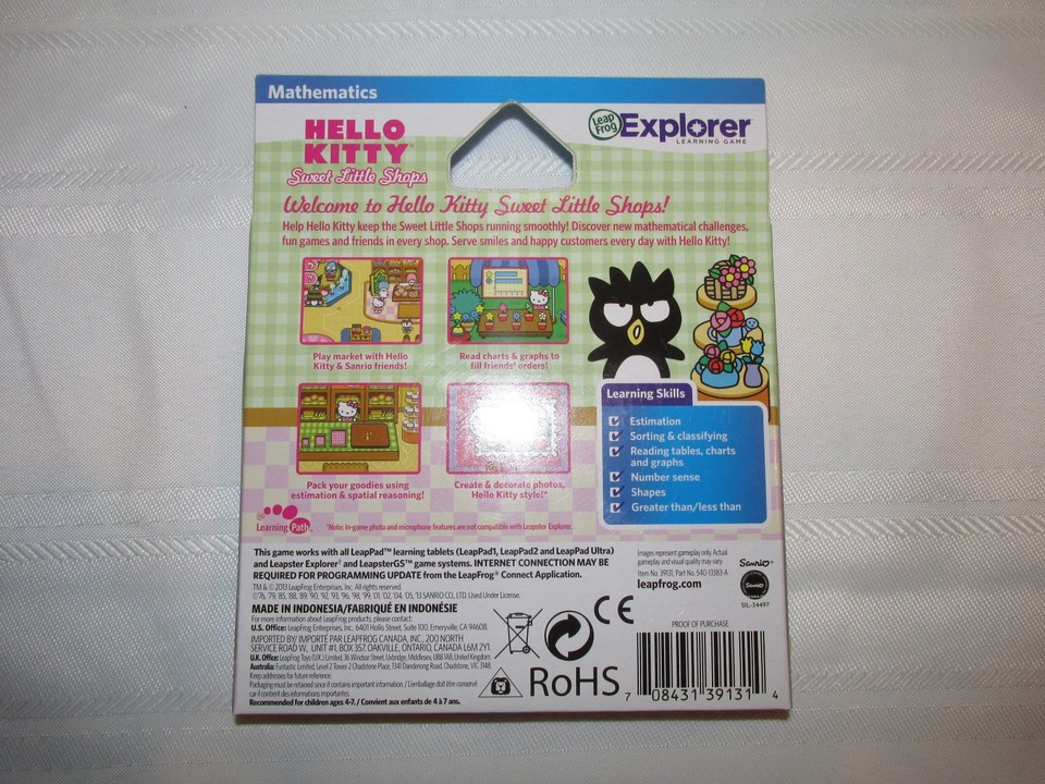 LEAP FROG EXPLORER HELLO KITTY SWEET LITTLE SHOPS LEARNING GAME NIB ...