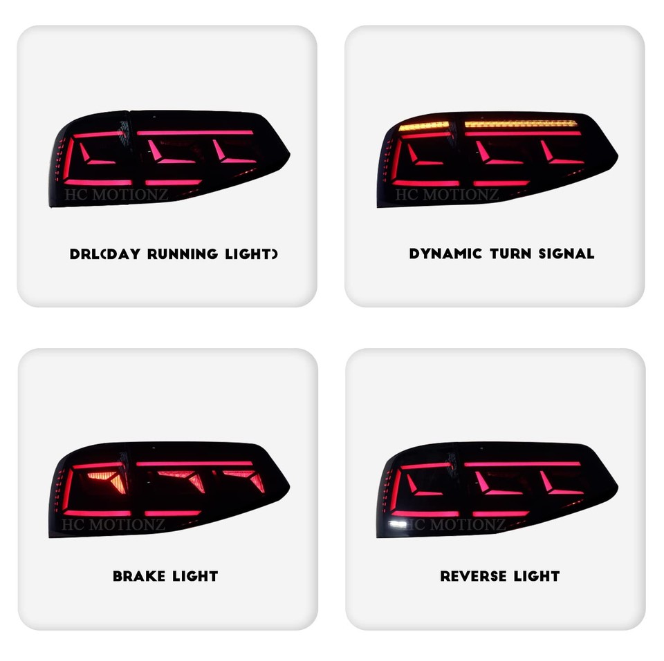 HCmotion LED Tail Lights Compatible with VW Jetta MK6 Sedan 2015 2016 ...