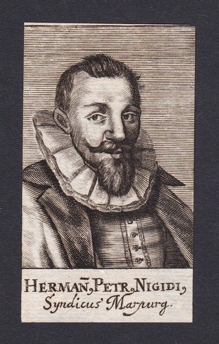 17. Jh Peter Hermann Nigidius/Laywer Abogado Marburg Retrato Grabado | eBay