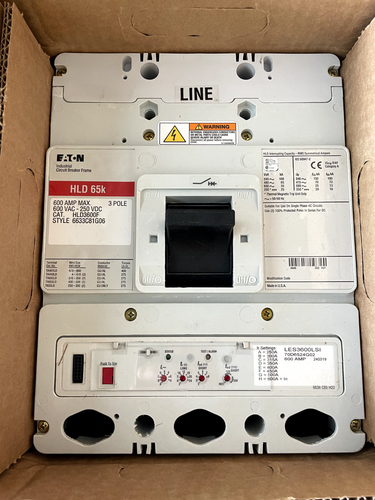 (1) NEW HLD3600F W/ LES3600LSI 3p 600v 600a 65k EATON Circuit Breaker ...