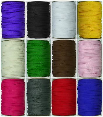 5mm Coloured Rope Cord Braid Polyester 12 Colours UK SELLER Scrubs Bags ...