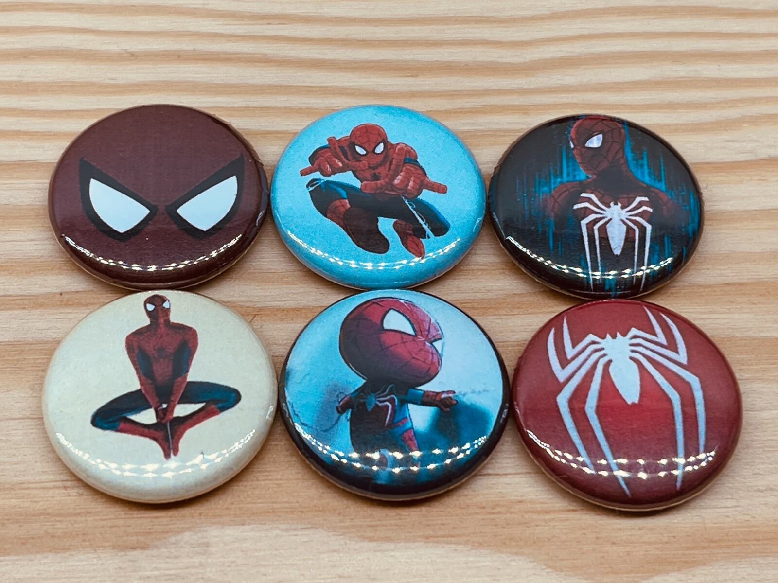 SPIDERMAN MARVEL PETER PARKER - SET OF 6 1" PINBACK BUTTON [BM212] | eBay