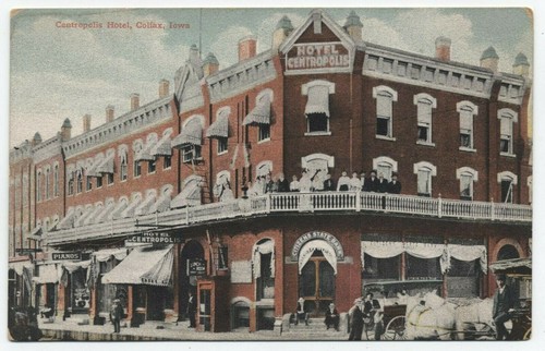 IA ~ Hotel Centropolis COLFAX Iowa c1908 Jasper Co Postcard ~ Local ...