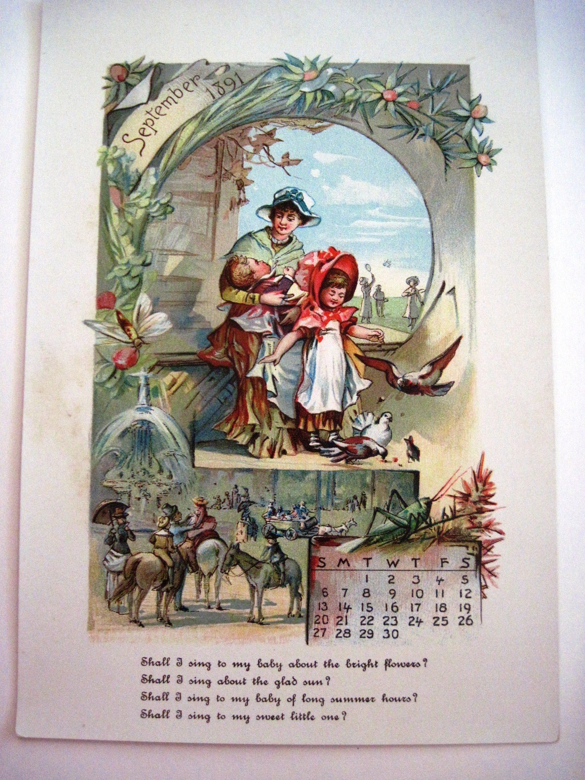 1891 Calendar w/ 12 Pages of Great Colored Graphics * | eBay