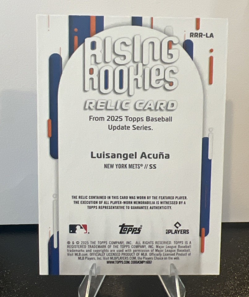 2025 Topps Update Series - Rising Rookie Relics Luisangel Acuna (MEM ...