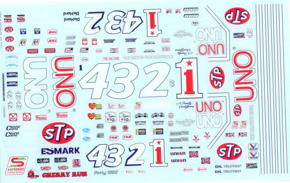 Cherry Run #1 Uno/STP #42 #43 STP 1982 Kyle Petty Richard Petty 1/24 ...