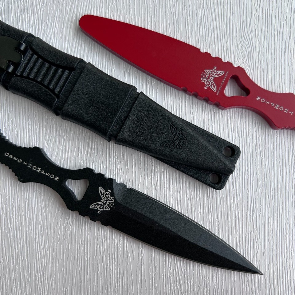 BENCHMADE SOCP Combo Dagger 176BK-COMBO Trainer Set 440c Stainless ...