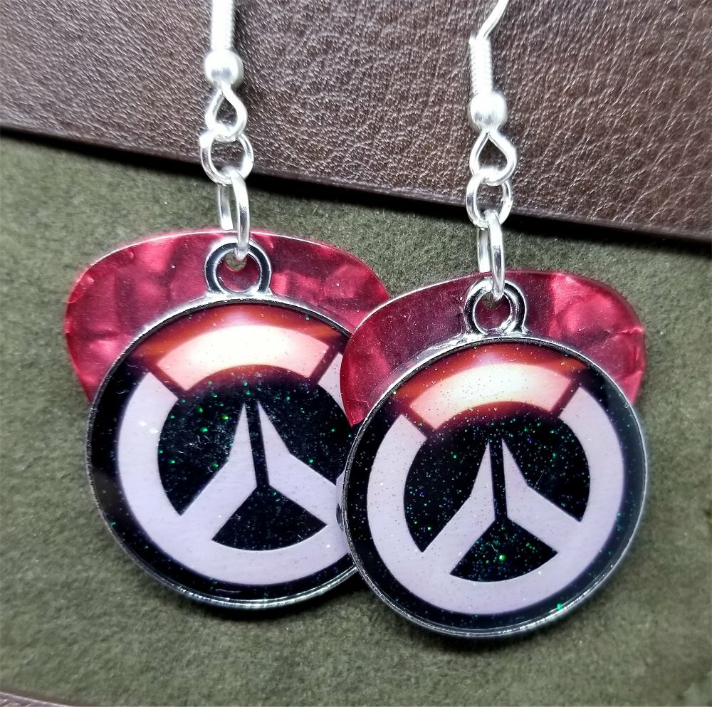 Overwatch Emblem Charm Guitar Pick Earrings - Pick Your Color | eBay