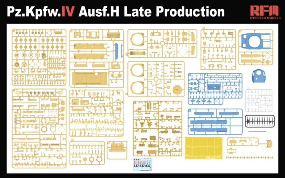 RyeField Model RFM 5127 1/35 Pz.Kpfw.IV Ausf. H Late Production Brand ...