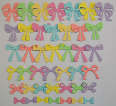 80 Mixed Shaped Bows Card Making Scrapbooking Craft Mix Colours ...