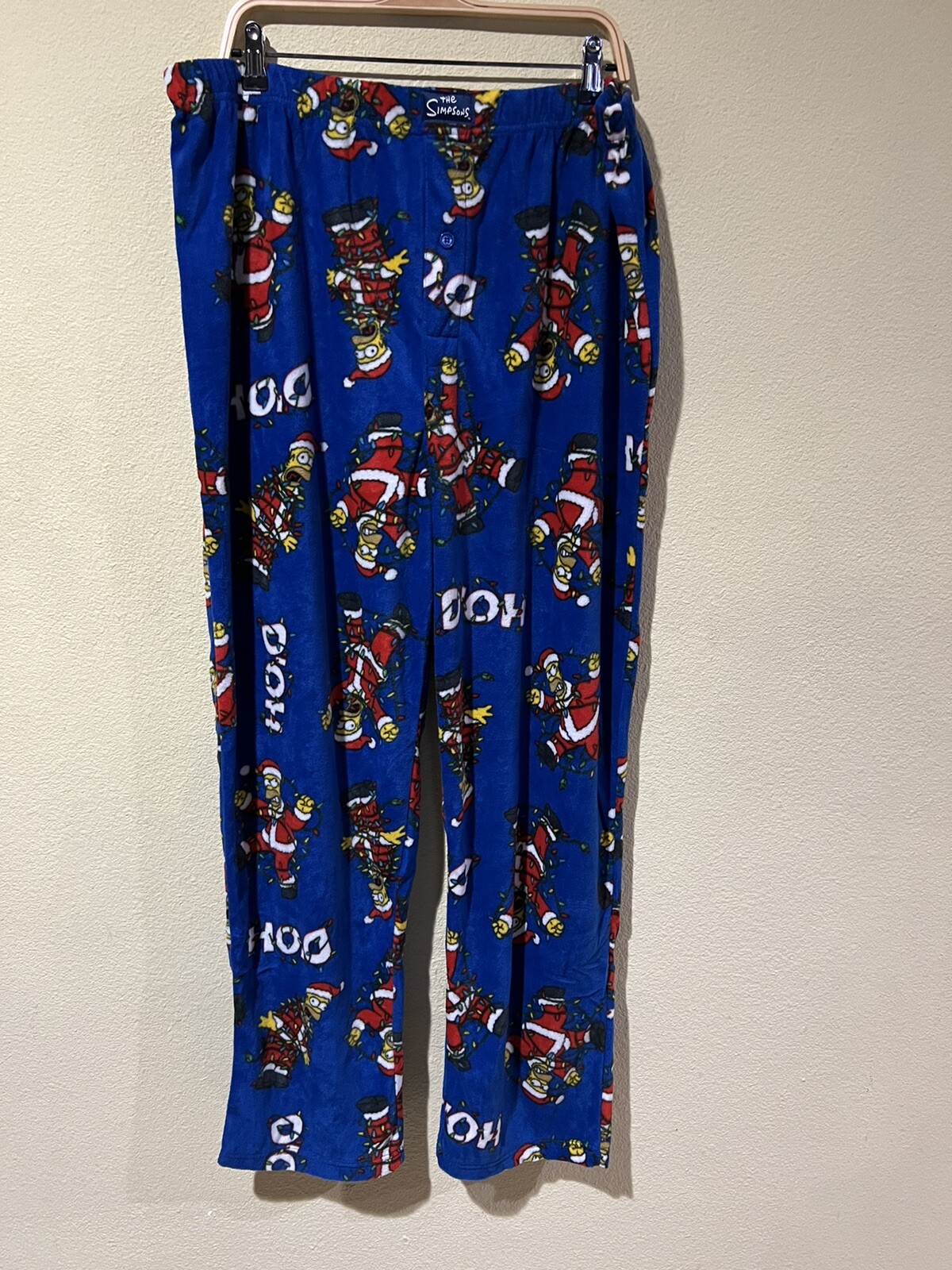 The Simpsons Men Pajama Pants XL Blue Homer Christmas… - Gem