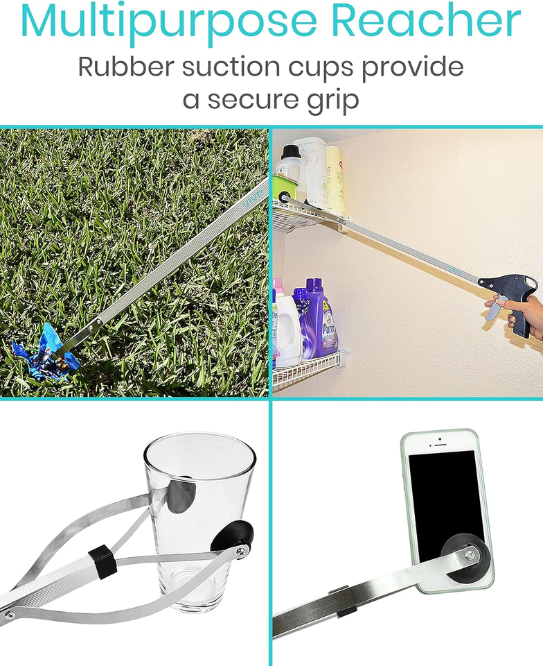 Suction Cup Grabber Reacher 32" (2 Pack) - Elderly Grab It Reaching ...