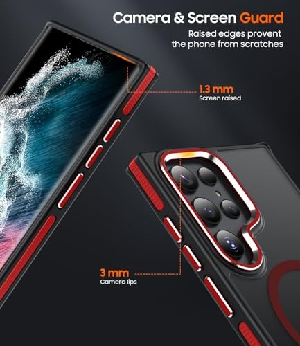 Magnetic for Samsung Galaxy Case with Stand, Compatible with S22 Ultra ...