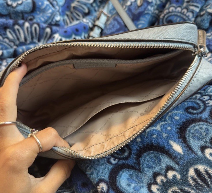 Michael Kors Light Blue Jet Set Crossbody Bag Silver Hardware | eBay