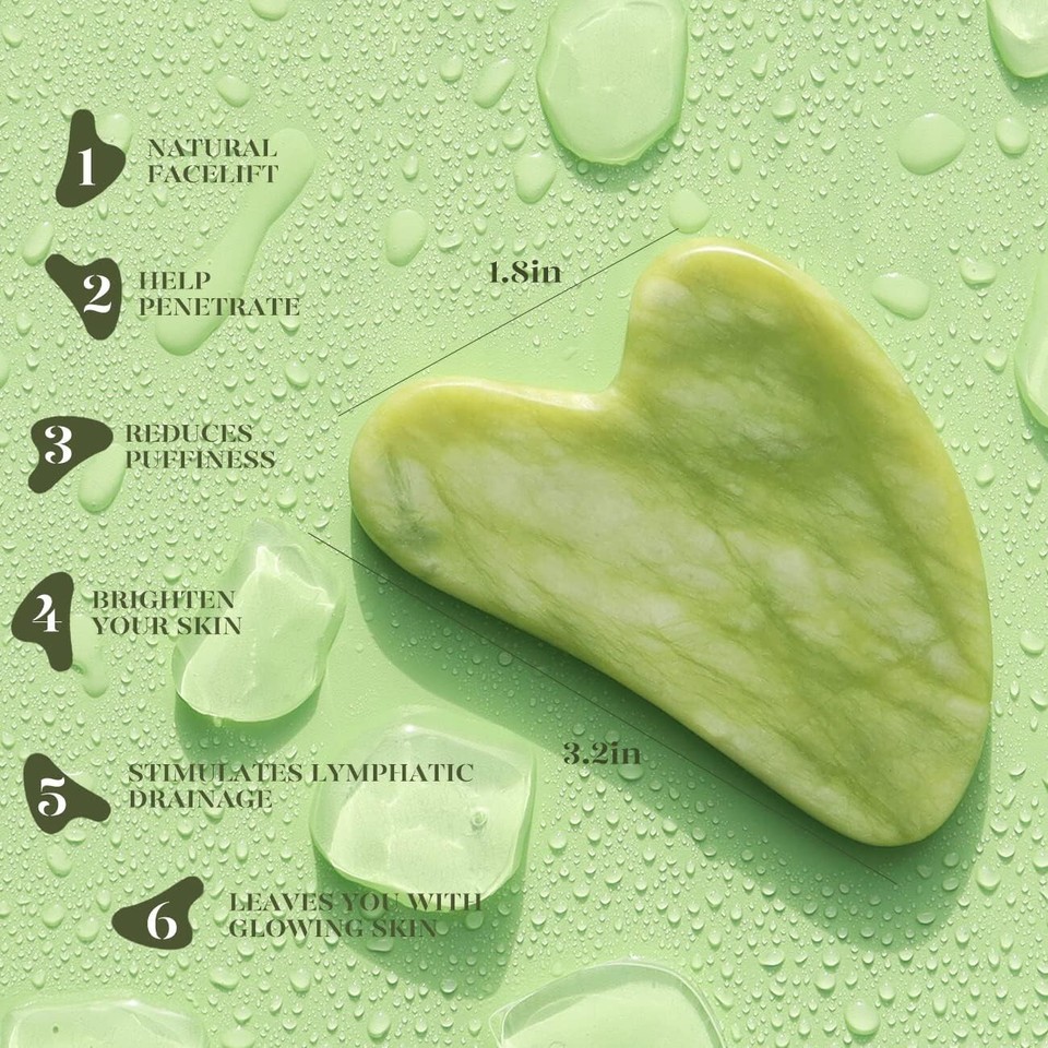 BAIMEI IcyMe Gua Sha & Jade Roller Facial Tools Face Roller and Gua Sha ...