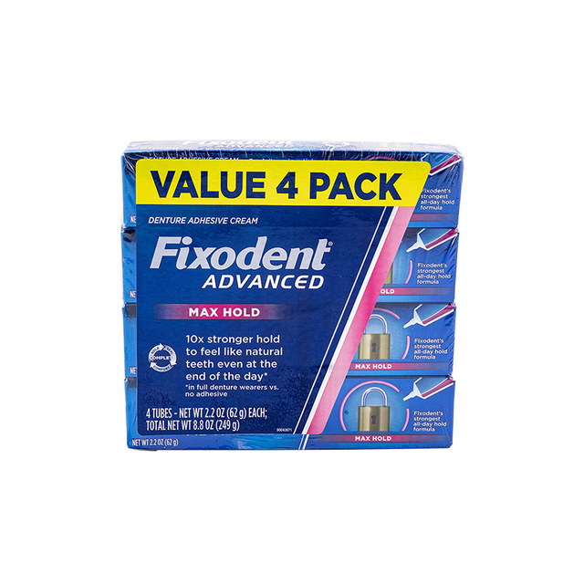 Fixodent Advanced Max Hold Denture Adhesive (2.2 oz. 4 pk.) for sale ...