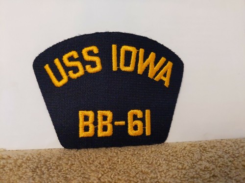 Navy Cap Hat Patch USS IOWA BB-61 4 X3 INCHES | eBay