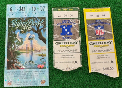 1997 Super Bowl XXXI-NFC Playoff-NFC Championship Ticket Stubs Green ...