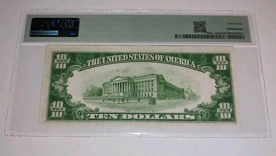 1928-B $10 Federal Reserve Note PMG 64 Boston (A) | Choice UNC | eBay