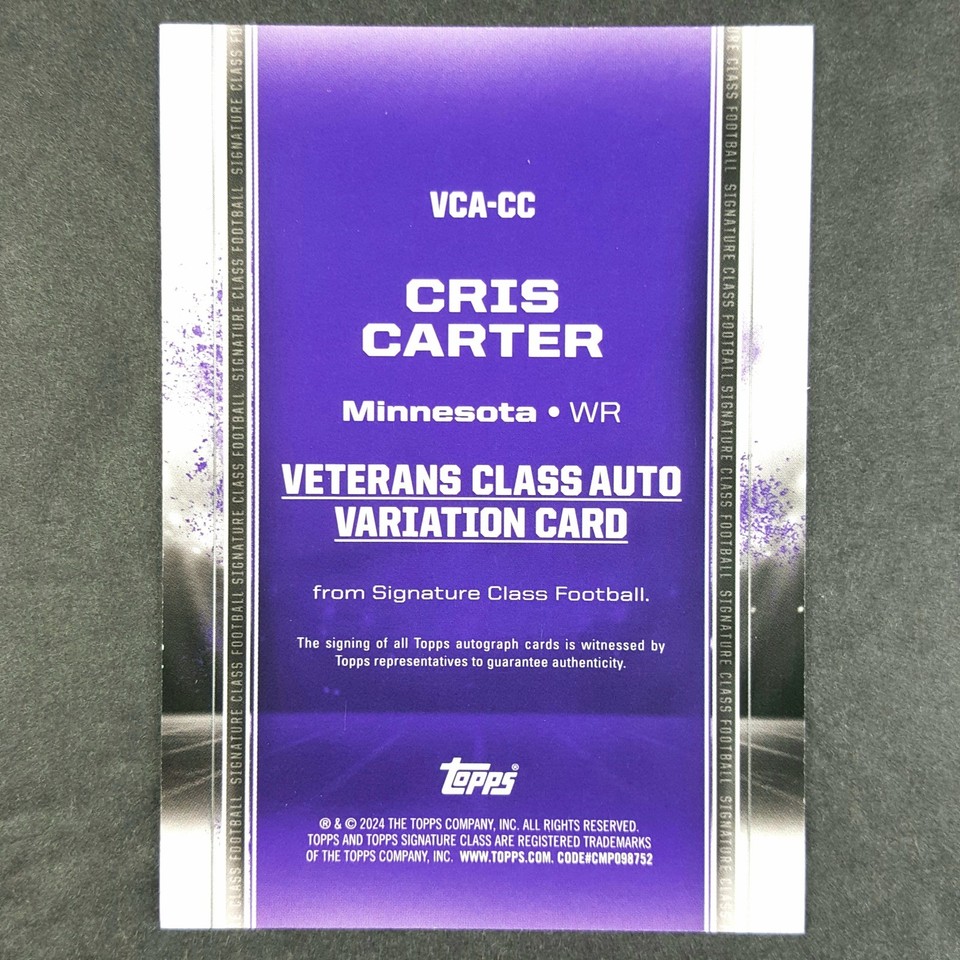 2024 Signatures Class Chris Carter Auto Veteran Class Orange Vikings ...