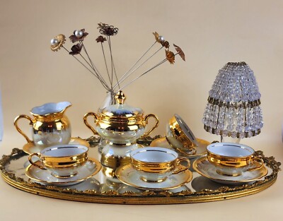 Tea Set Lot of 10 by Japan Foreign - Gold, Rainbow Iridescent | eBay