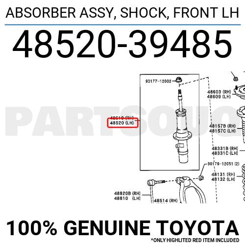 4852039485 Genuine Toyota ABSORBER ASSY, SHOCK, FRONT LH 48520-39485 | eBay