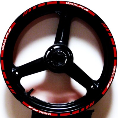 RED WHITE GP STYLE CUSTOM RIM STRIPES WHEEL DECALS TAPE STICKERS YAMAHA ...
