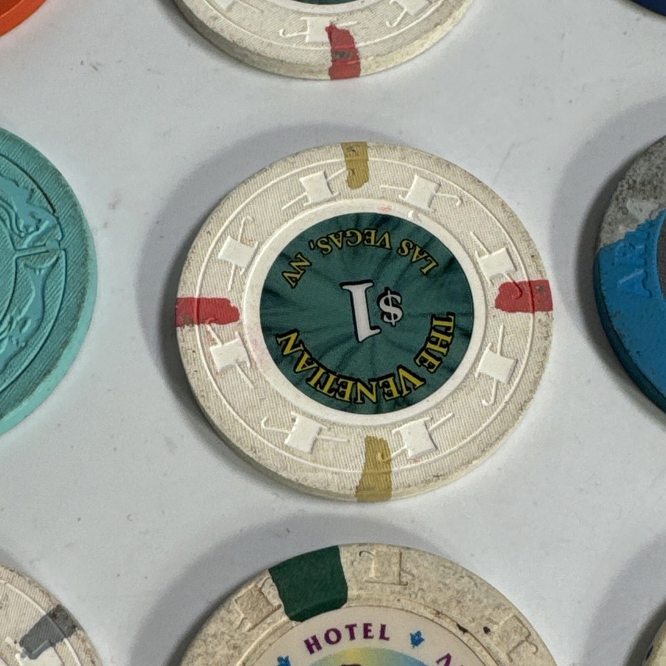 Variety Lot Of Las Vegas Casino Chips Tokens Roulette Poker Blackjack ...