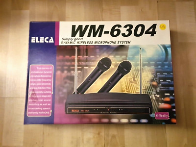 ELECA Dynamic Wireless Microphone System Model WM-6304 2 Microphones ...