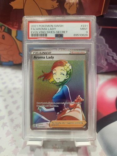 2021 Pokémon Evolving Skies - SA Aroma Lady Rainbow Rare #221 - PSA 9 ...