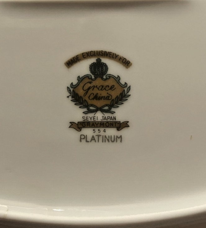 3 Grace China Graymont Platinum Serving Dish Made in Japan 12" | eBay