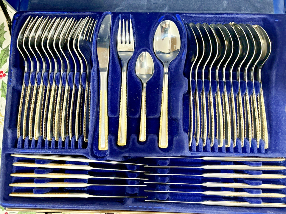 Vintage Bestecke Solingen 18/10 Gold Plated Stainless Steel Full ...