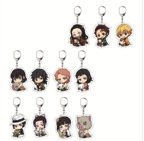 lot 20pcs Japanese anime Acrylic Keychain Key Chain Girls boy Keyring ...