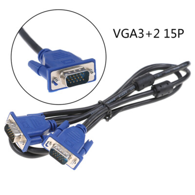 1.5M Computer Monitor VGA3+2 Cable 15Pin Connector For PC TV Adapter ...