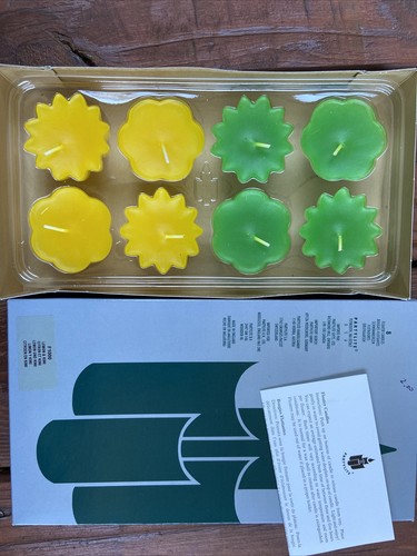 Partylite 8 Pack Floater Candles Retired Lemon & Kiwi F1000 Yellow and ...