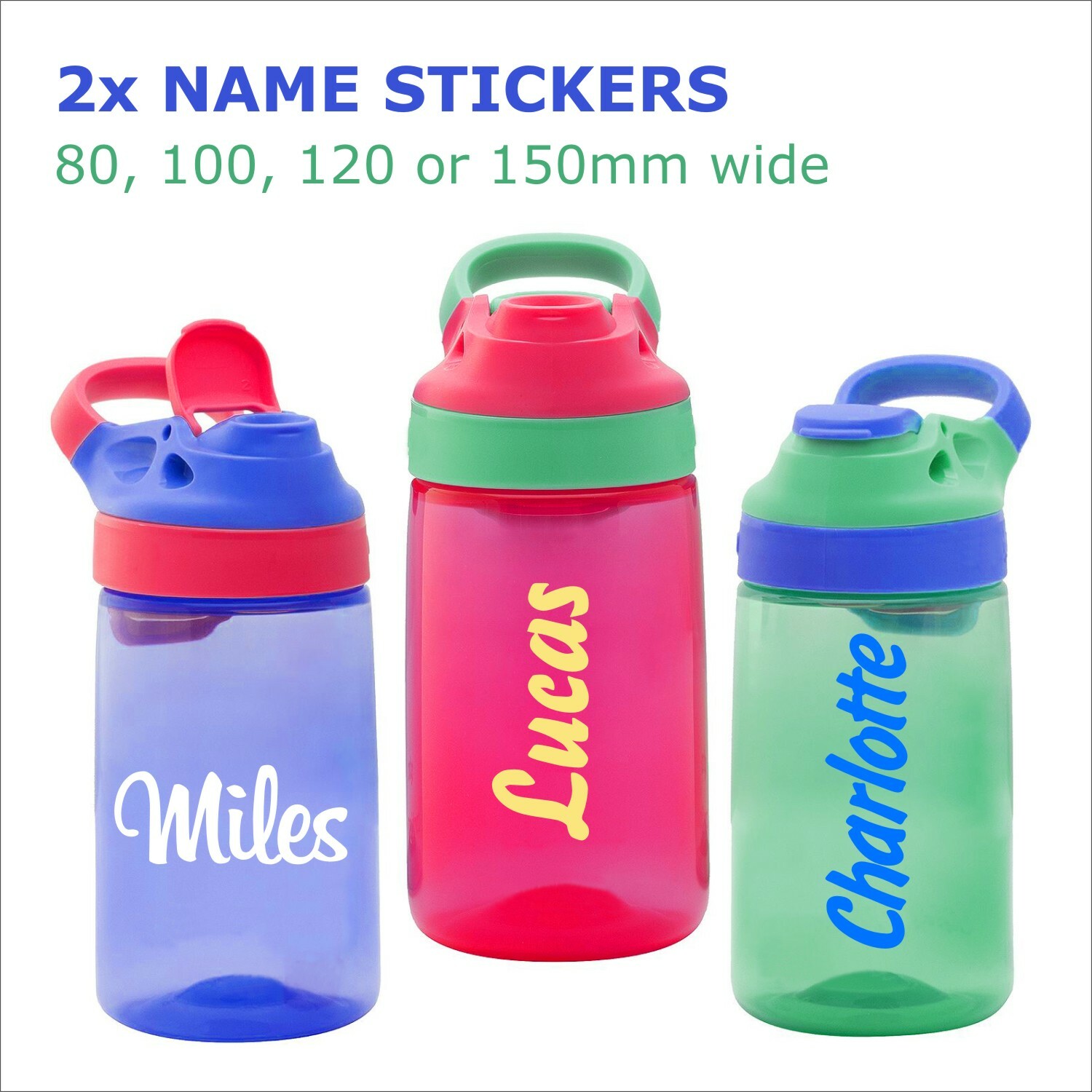 Personalized Water Bottle Name Stickers Labels Gym Bike Drink Lunch Box ...