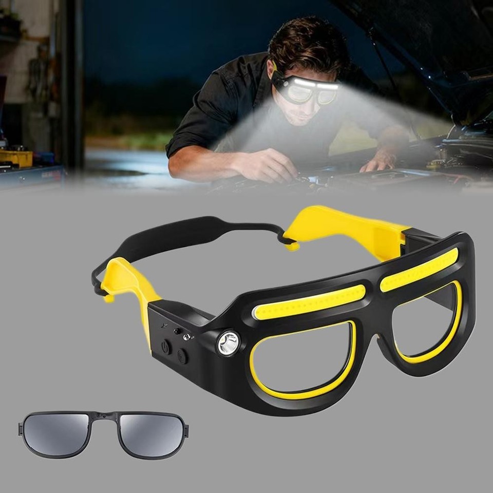 Rechargeable LED Safety Glasses Headlights,Detachable HO Sunglasses T ...