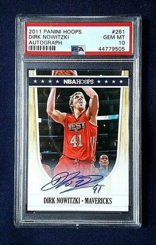 2011-12 Panini NBA Hoops Basketball Dirk Nowitzki Autograph #261 PSA 10 ...
