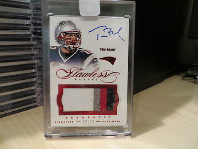 Panini Flawless Ruby On Card Autograph Jersey Patriots Tom Brady 08/15 ...