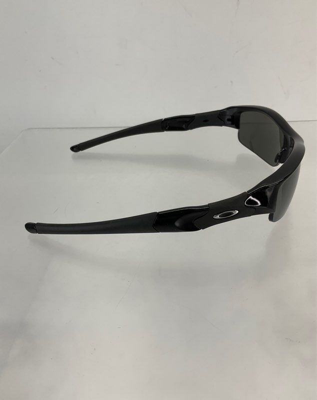 Oakley Flak Black Plastic Half Rim Wrap Sunglasses - Gem