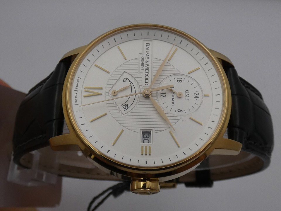 BAUME & MERCIER CLASSIMA GMT POWER RESERVE 18KT GOLD BOX&PAPERS '2024 ...