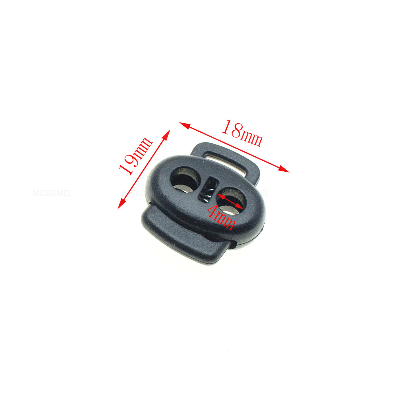 ️ 2 Holes Webbing Hole Cord Lock Stopper Plastic Toggle Clip Black 🔥 купить