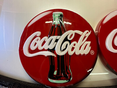 2x Vintage Coca Cola embossed signs | eBay Australia