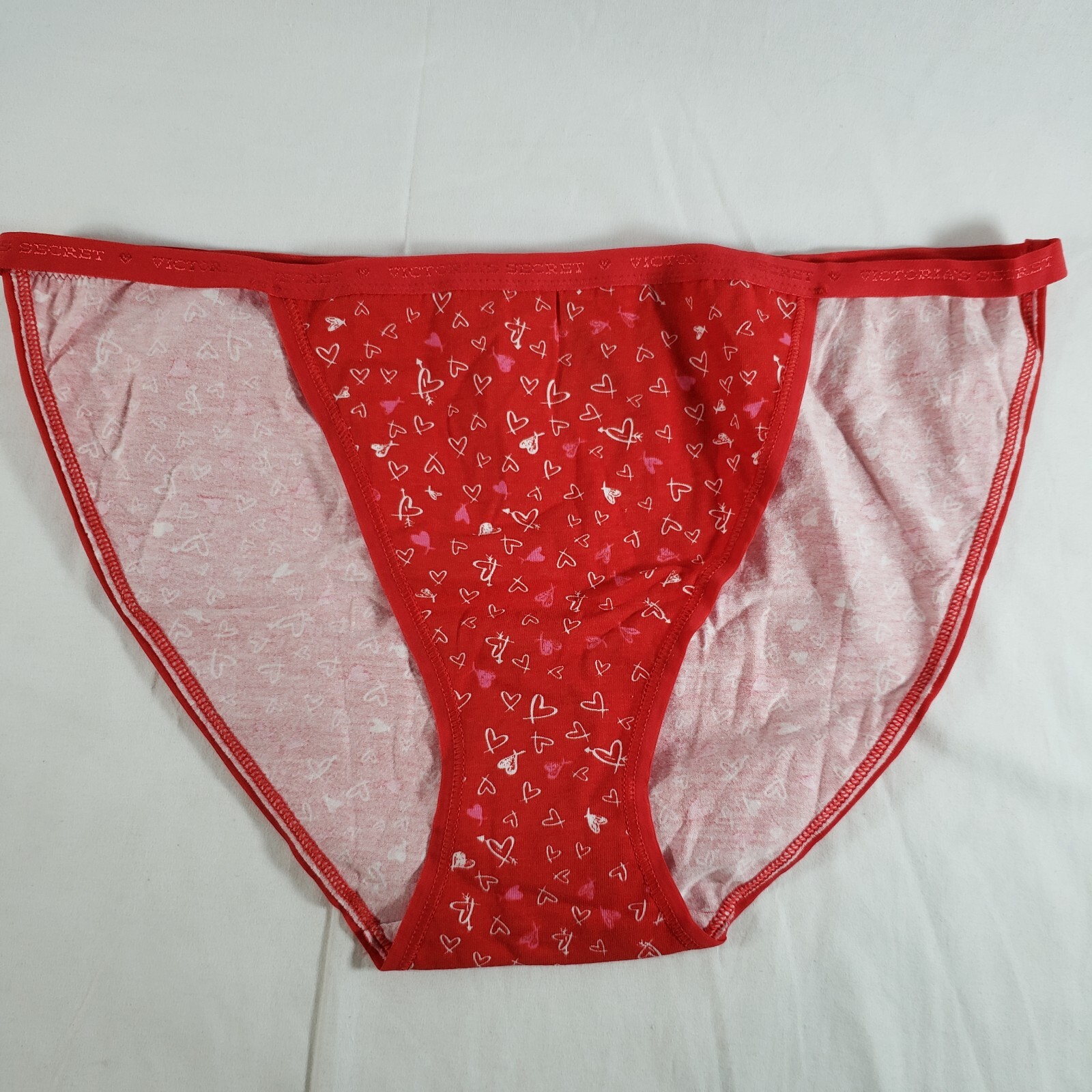 Victoria's Secret String Bikini Extra Large Red Hearts Cotton Blend | eBay